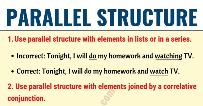 Understanding Parallel Structure in Sentences - Basic English Grammar ...